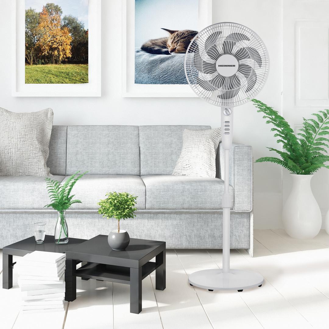 VENTILATOR CU PICIOR HEINNER HSF-M750MWH, Putere 50W, 7 palete, Timer ...